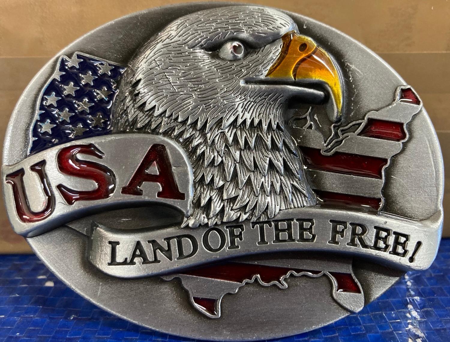 - BB425 Buckle USA Land of the Free with Eagle #BB425